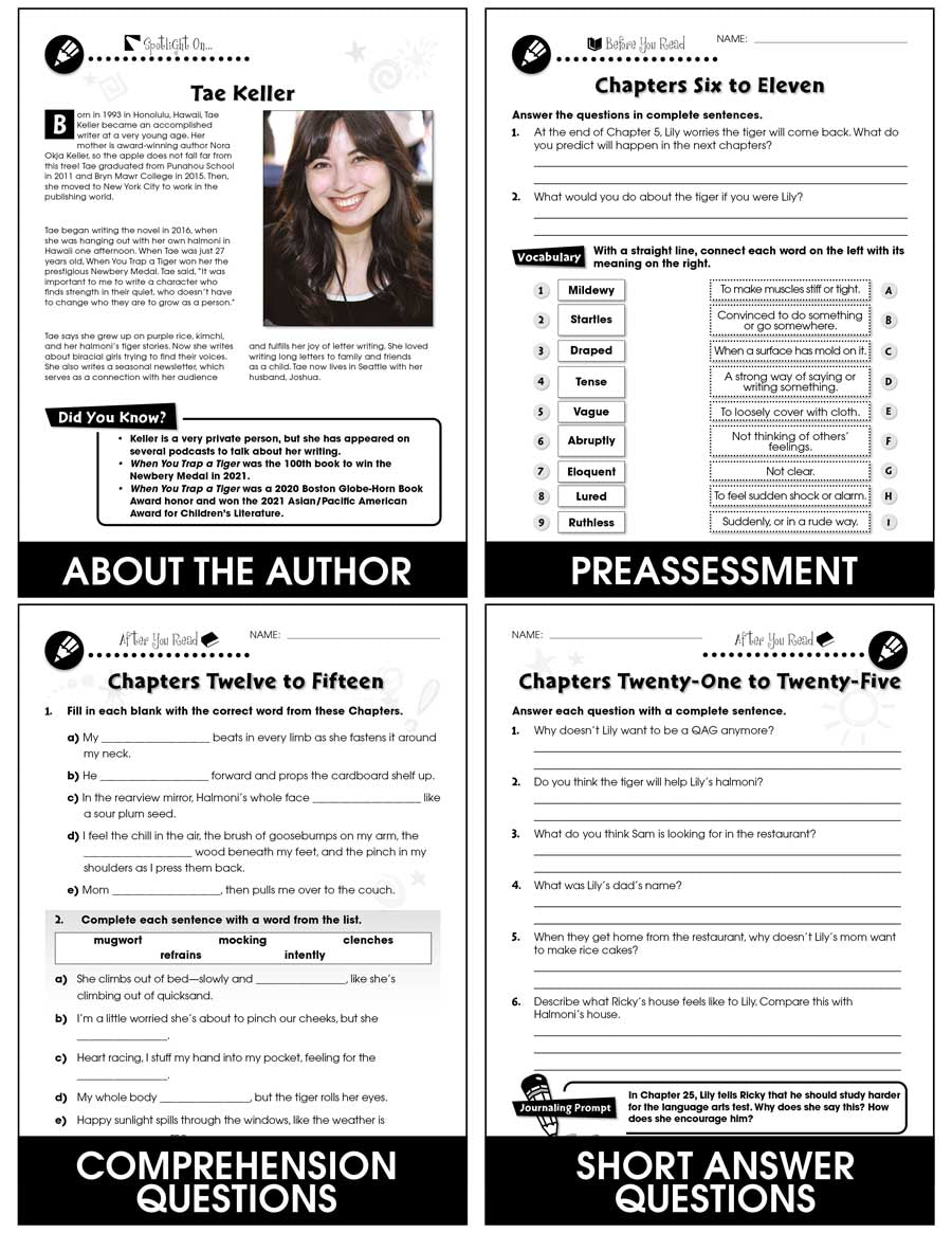 When You Trap a Tiger (Novel Study Guide) – CLASSROOM COMPLETE PRESS