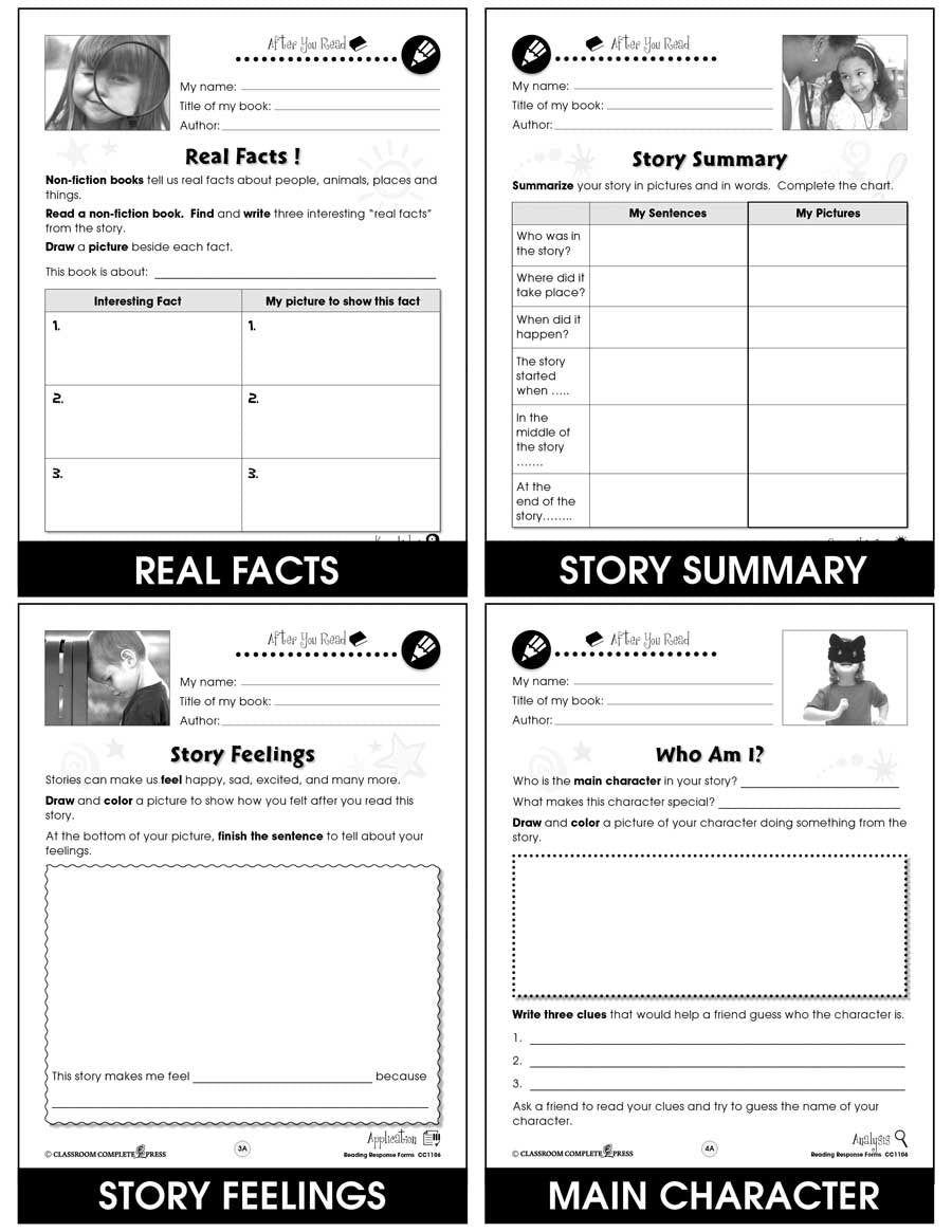 Reading Response Forms Gr. 1-2 - BONUS WORKSHEETS – CLASSROOM COMPLETE ...