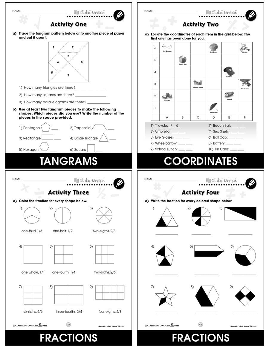 Geometry - Drill Sheets Gr. PK-2 - BONUS WORKSHEETS – CLASSROOM ...