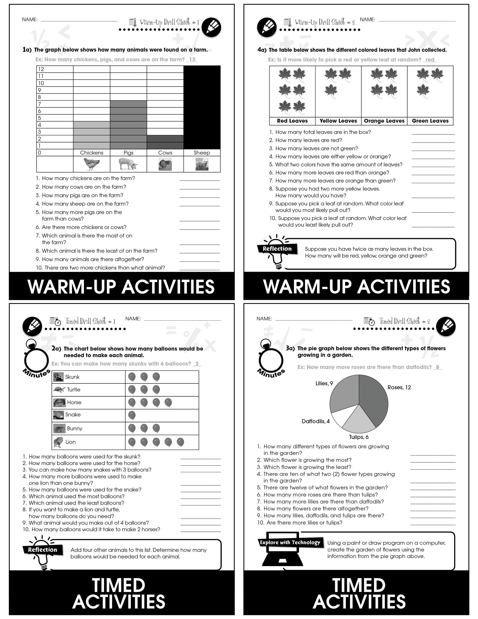 Data Analysis & Probability - Grades PK-2 - Drill Sheets – CLASSROOM ...