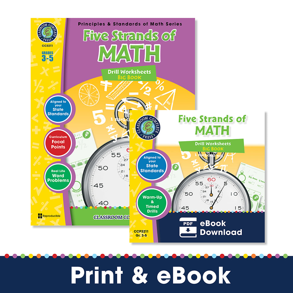 Five Strands of Math - Grades 3-5 - Drills Big Book – CLASSROOM ...